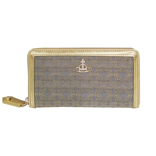 ヴィヴィアンウエストウッド 財布 Vivienne Westwood RE-JACQUARD ORBORAMA 51050023-W00I2 ラウンドファスナー長財布 R401 GOLD/GREY(代引不可)【送料無料】