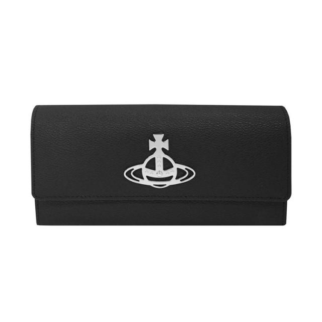 ヴィヴィアンウエストウッド 財布 Vivienne Westwood ANNIE 51060026-S000R-LA 二つ折り長財布 390310 N405 BLACK/SILVER(代引不可)【送料無料】