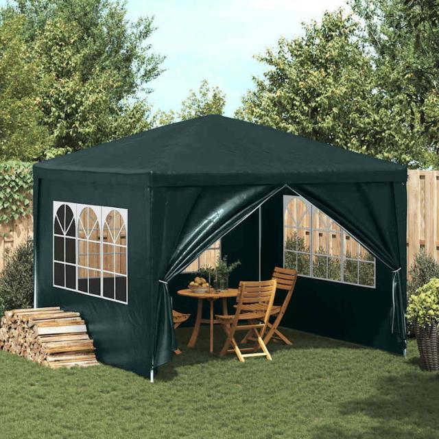 vidaXL パーティーテント 3×3m グリーン 芝 ガーデン アウトドアリビング アウトドアストラクチャー キャノピー ガゼボ(代引不可)【送料無料】