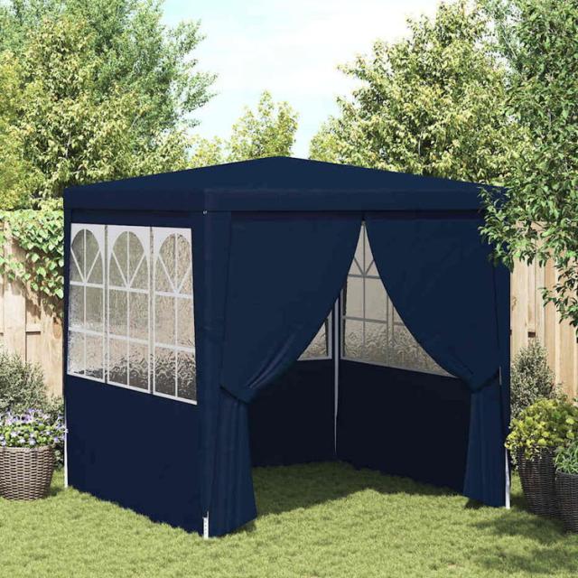 vidaXL プロ仕様 パーティーテント 側壁付き 2.5×2.5m ブルー 90g/m[2] 芝 ガーデン アウトドアリビング アウトドアストラクチャー キャノピー ガゼボ(代引不可)【送料無料】