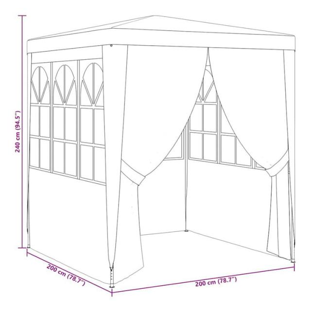 vidaXL プロ仕様 パーティーテント 側壁付き 2×2m グリーン 90g/m[2