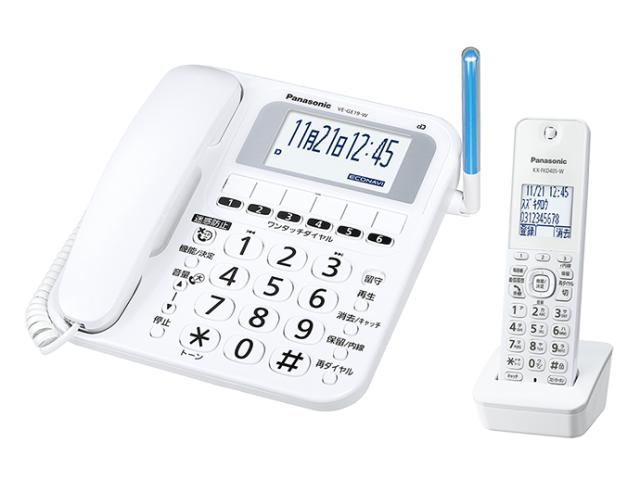 Panasonic　コードレス電話機（子機1台付き）　VE-GE19DL-W