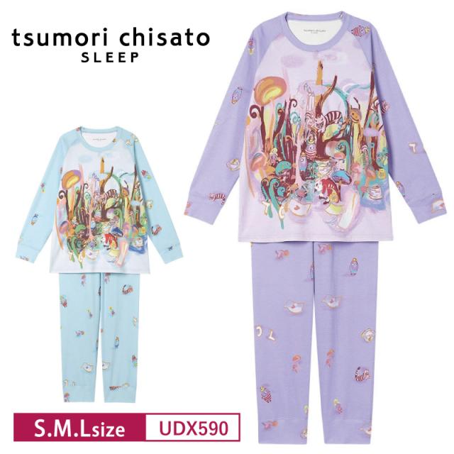 15％OFF ワコール Wacoal ツモリチサト tsumori chisato SLEEP パジャマ ルームウェア 10分袖 10分丈 かぶりタイプ 綿100% S・M・Lサイズ UDX590