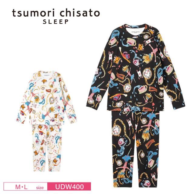15％OFF ワコール Wacoal ツモリチサト tsumori chisato SLEEP パジャマ ルームウェア 10分袖 10分丈 かぶりタイプ あったか M・Lサイズ UDW400 3wY