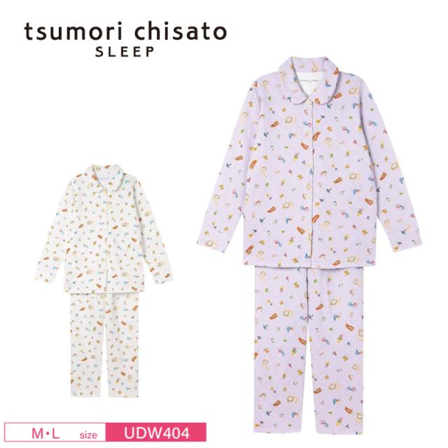 15％OFF ワコール Wacoal ツモリチサト tsumori chisato SLEEP パジャマ ルームウェア 10分袖 10分丈 全開タイプ あったか M・Lサイズ UDW404 3wY