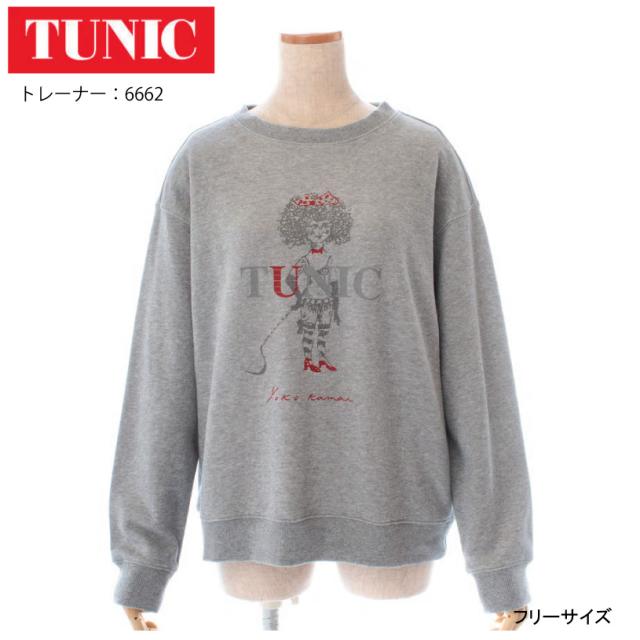 TUNIC チュニック トレーナー 鴨居キャラクター アフロ 鴨居羊子 かもいようこ フリーサイズ 6662