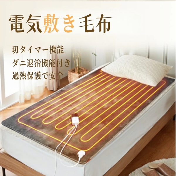 電気毛布 敷き 180×150cm 10段階温度調節 ダニ退治 10時間タイマー付き 抗菌防臭 自動電源オフ 過熱保護 電気敷き毛布 省エネ ブランケット 電気敷き毛布 防寒対策