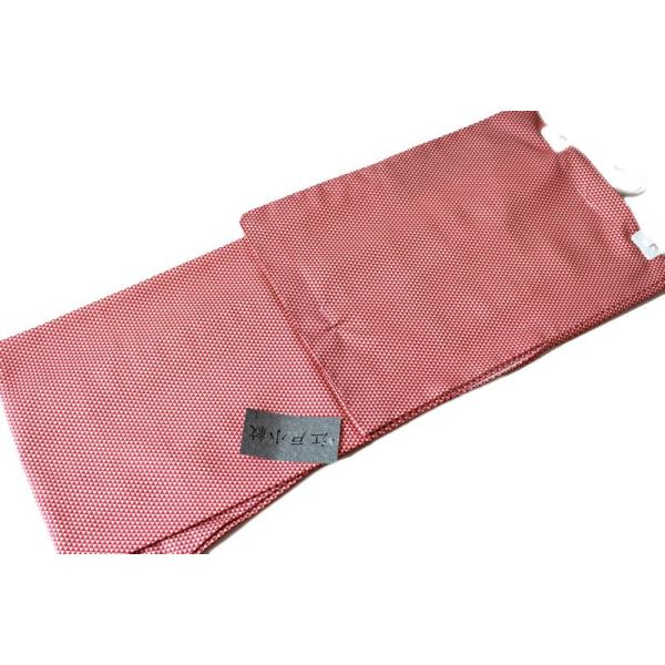 お仕立て上がり袷せキモノ-No.008【Ｌサイズ/良質江戸小紋柄/地色：朱色×オフホワイト/八掛け：オールドローズ/送料無料】