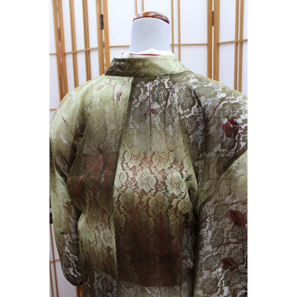 ラッセルレース暈かし道中着【地色：グリーンぼかし/身丈８３センチ・裄６８センチ・袖丈４６センチ/お仕立て上がり/国産品/コート レディース 春】 ラッセルレース暈かし道中着【地色：グリーンぼかし/身丈83センチ