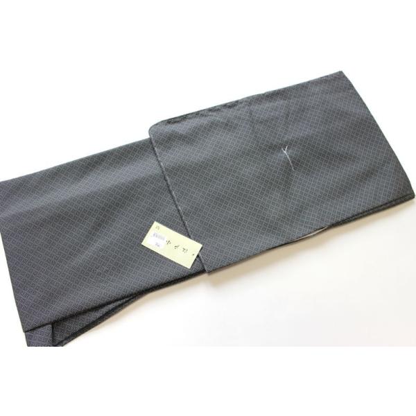 お仕立て上がり袷せキモノ-No.021【Mサイズ/良質江戸小紋柄/地色：黒色・八掛け：青色/送料無料】