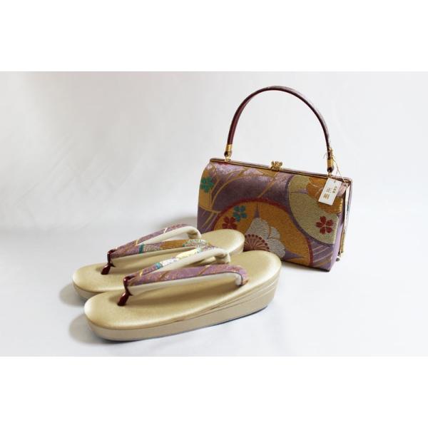 振り袖に最適な帯地・草履バックセット-No.301【紗織/正絹帯地/Ｍサイズ/合皮製品/正装向き/振り袖/結婚式/日本製品/東京　浅草　紗織ブランド】