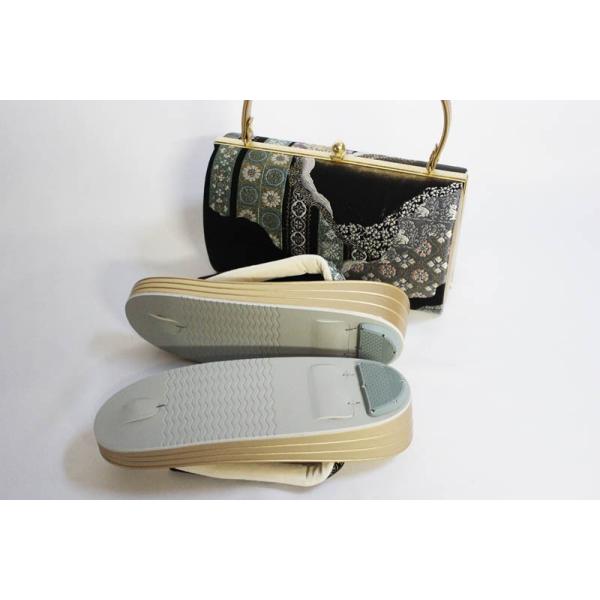 帯地・草履バックセット-No.121【正絹帯地・ゴールド台/フリーサイズ/合皮製品/正装向き/結婚式にも◎/送料無料/日本製品】 帯地・草履バックセット-No.121【正絹帯地・ゴールド台/フリーサイズ