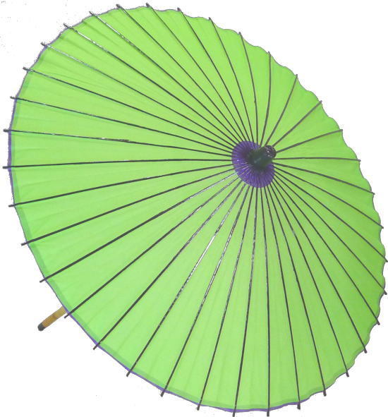 紙傘　若草（２本通）藤巻　持ち運びに便利な継ぎ柄！お稽古はもちろん本番にも舞台・ステージ　舞傘・撮影・小道具　舞踊傘・舞踊小道具　２本柄　和傘