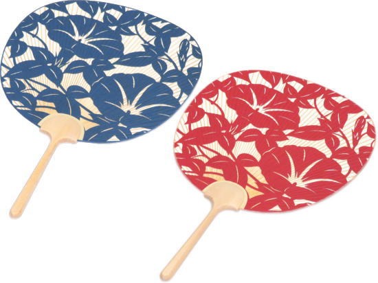 ＜夕顔＞大型透かし団扇 片面透かし　２８ｃｍ【京うちわ】【団扇】【うちわ】踊りうちわ　都うちわ　扇うちわ