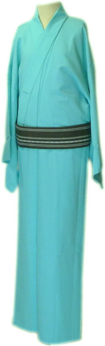 仕立上　男物 無地“単衣仕立　肩ハギ付”≪水色≫大きいサイズ「舞台衣装・ステージ衣装」！着物　踊り着物 踊り用