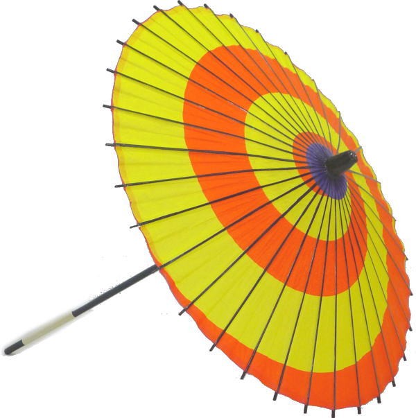 ＊紙傘（赤黄渦）子供用　１本通　子供傘　文化祭・大道芸・コスプレの小道具としても最適！【舞台・ステージ　舞傘・撮影・小道具】舞踊傘・舞踊小道具　和傘