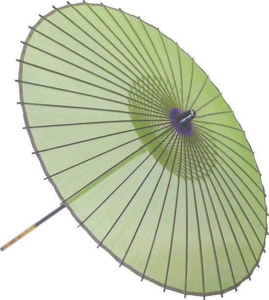 高級絹傘　若草　無地　国産　２本継　装飾・文化祭・大道芸・コスプレ【舞台・舞傘・撮影・小道具】日本製　２本柄　和傘