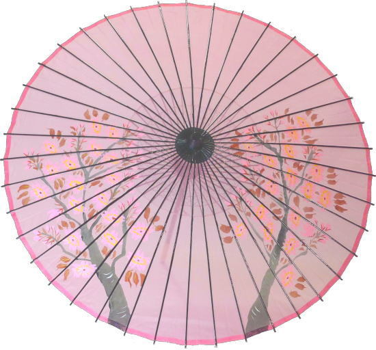 高級絹傘 桜2 ピンク 国産 2本継 装飾・文化祭・大道芸・コスプレ
