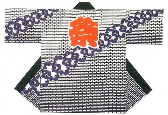 踊り半纏　衆53304（顔料染）祭　吉原つなぎ　お祭用品・祭用品・お祭衣装【踊り衣裳・踊り衣装】