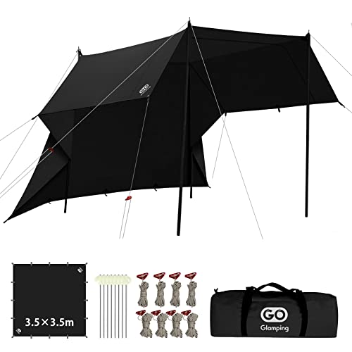 GOGlamping HENGEN+スクエアタープTC 正方形タープ ポリコットン 焚き火可 tcタープ19箇所ループ・特殊防水テープ付き500