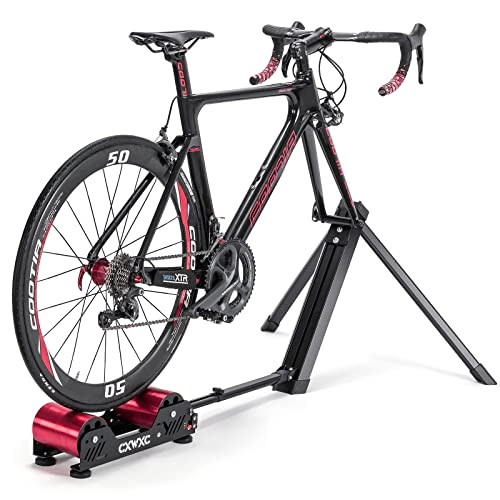 CXWXC 自転車 サイクルトレーナー 固定ローラー台 16〜29インチ/650〜700c対応 実走感 安定感 静音 3段階負荷調整 ハイブリッ