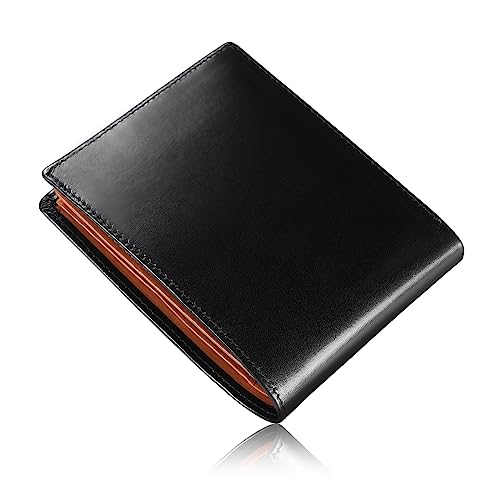 薄型 財布 メンズ 二つ折り ボックス型 小銭入れ メンズ財布 薄い 柔らかい 使いやすい イタリアン レザー 一流の革職人が作る 大