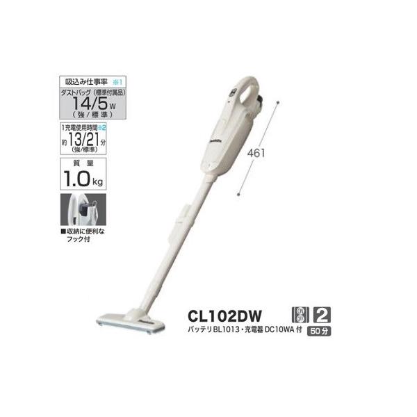 マキタ CL102DW 10.8V充電式クリ−ナ 紙パック式+ワンタッチスイッチタイプ 差し込み式10.8Vバッテリ式 バッテリ・充電器付セット 新品