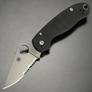 Spyderco 折りたたみナイフ Para3 サテンブレード G-10 コンプレッションロック 半波刃 C223G[bsc223gpsr]