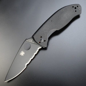 Spyderco 折りたたみナイフ Tenacious 半波 オールブラック C122GBBK[sc122gbbkps]