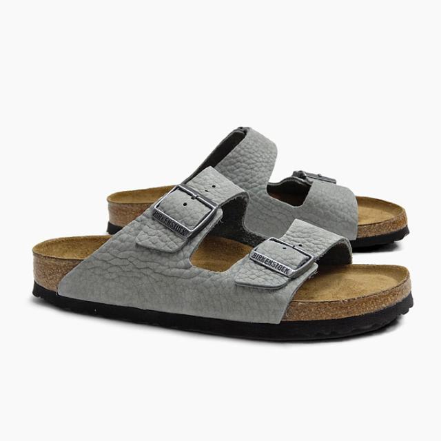 ビルケンシュトック アリゾナ ソフトフットベッド ナロー 狭幅 メンズ グレー ヌバックレザー BIRKENSTOCK ARIZONA SFB 1019031 ストラップサンダル[PU2]