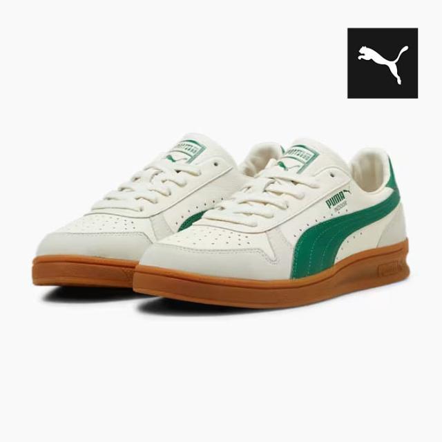 5月1日発売開始 プーマ インドア OG メンズ レディース スニーカー PUMA INDOOR OG 395363-02 白 緑 レザー ヌバック[PU2]