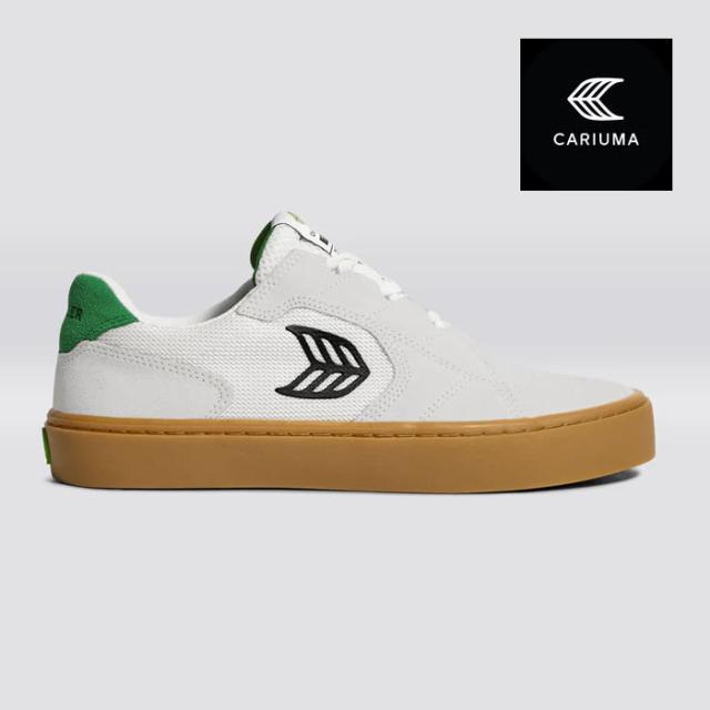 CARIUMA カリウマ スケートボードシューズ スニーカー HOEFLER T20 PRO メンズ ライトグレー 白黒緑 ガムソール スエード ケルビン・ホフラー プロ GUM SMOKE WHITE/BLACK+GREEN 802011W1G[PU2]