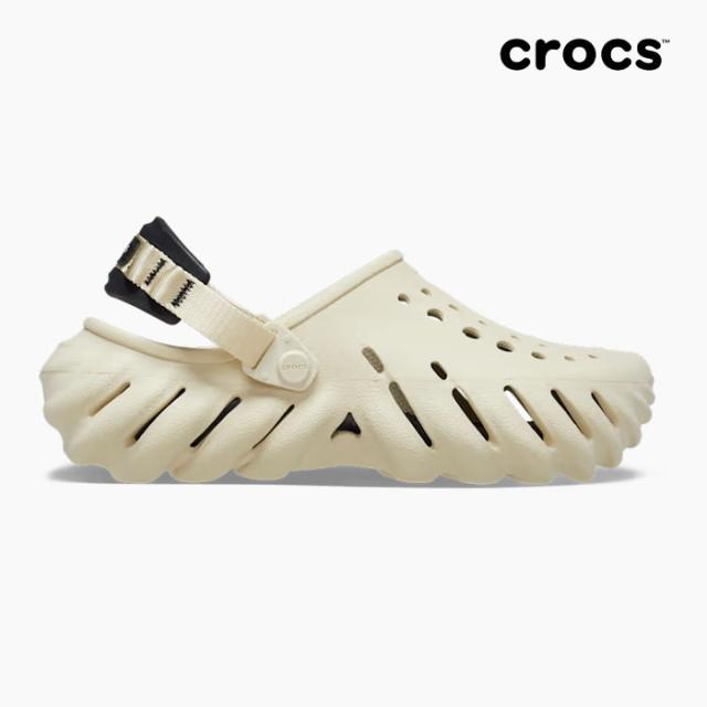 毎日発送 クロックス エコー クロッグ CROCS ECHO CLOG BONE/BLACK 207937 2YJ サンダル メンズ レディース ベージュ 黒 サポ 軽量[PU2]