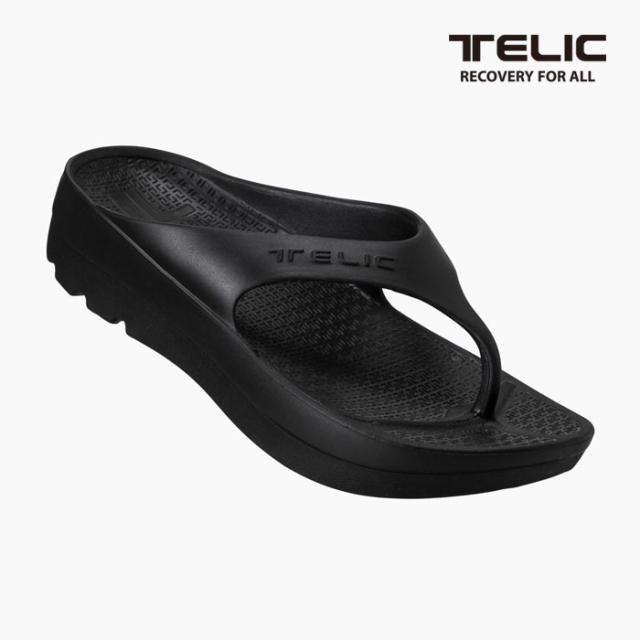 テリック 厚底 リカバリーサンダル メンズ レディース TELIC W-FLIP FLOP BLACK 軽量 黒 トングタイプ シンプル フリップフロップ[PU2]