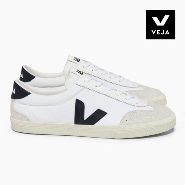 VEJA スニーカー レディース VOLLEY CANVAS WHITE BLACK キャンバス 白 黒 VO013524[PU1]