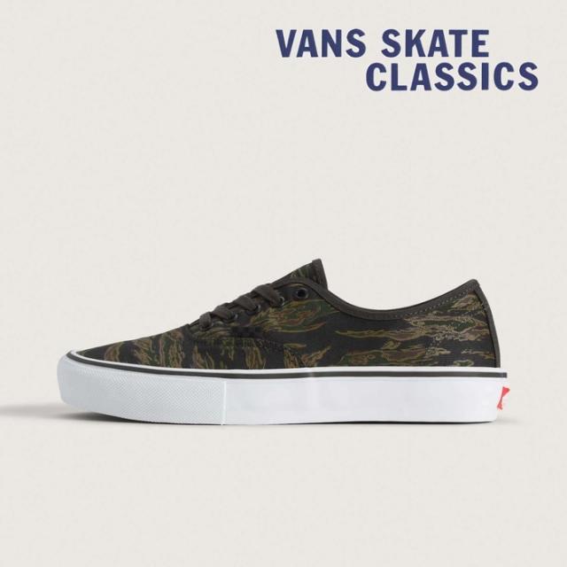 バンズ スケート オーセンティック スニーカー メンズ  タイガーカモ VANS SKATE AUTHENTIC VN000EER9L7 ヴァンズ 迷彩 黒緑 キャンバス