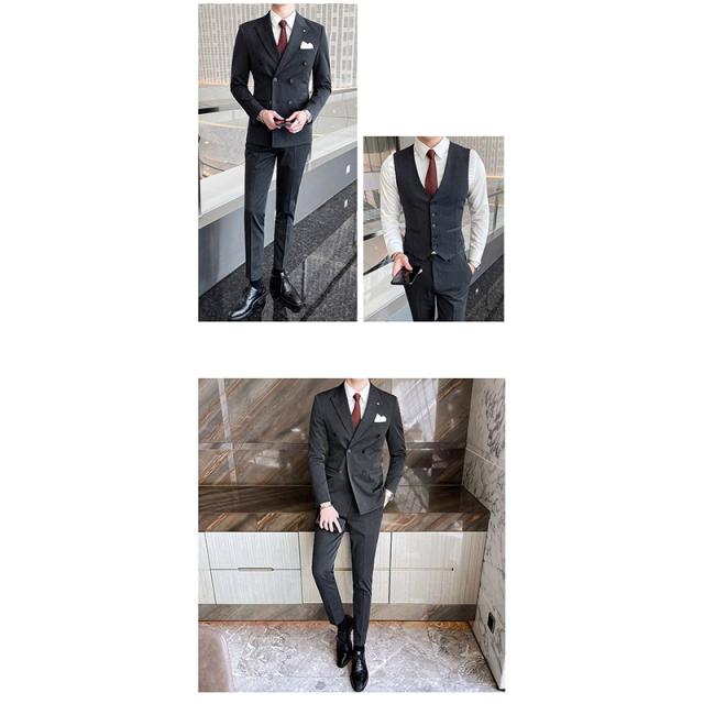 スーツ メンズ スリーピース スリム ビジネス カジュアル 上下洗える