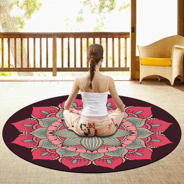 ヨガマット 140cmx140cm エクササイズマット ピラティス 体操マット 防音 ダンスマット トレーニングマット ダイエット ホットヨガ 筋トレ フィットネス ygt36