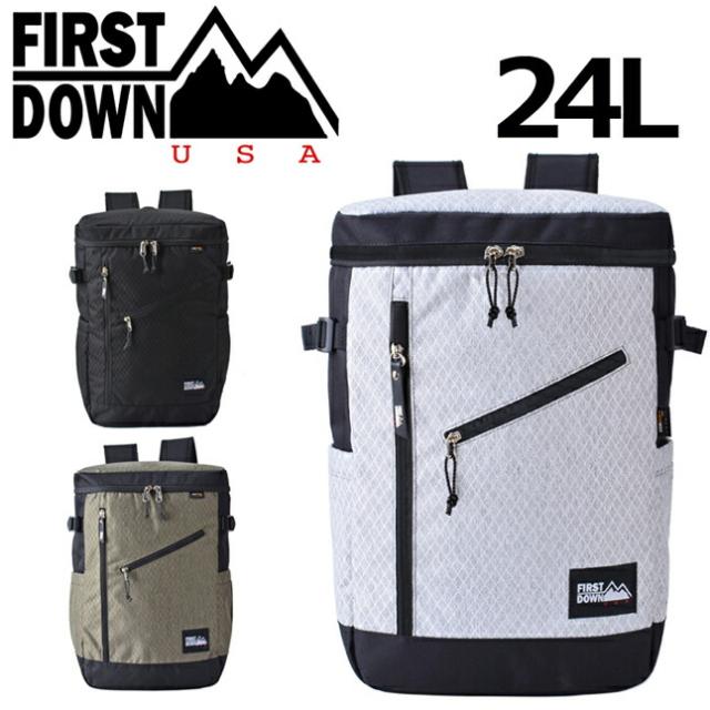 リュック メンズ おしゃれ【38003】FIRST DOWN USA ファーストダウン スクエアリュック 24L リュック BOX型 バックパック 大容量 軽量 A4 PC収納 おしゃれ かっこいい ビジネス 通勤 通学 部活 旅行 修学旅行 スポーツ アウトドア メンズ レディース 男性 女性 男女兼用
