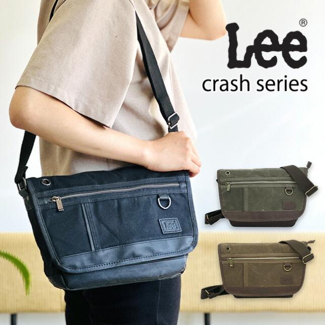 ショルダーバッグ メンズ 斜めがけ かっこいい 320-4032 Lee リー crash ミニメッセンジャーバッグ ショルダーバッグ 斜めがけバッグ カジュアル かっこいい おしゃれ ビンテージ感 パラフィン素材 イヤホンホール付き 男子 男性 メンズ 通勤 通学 お買い物 旅行 修学旅行