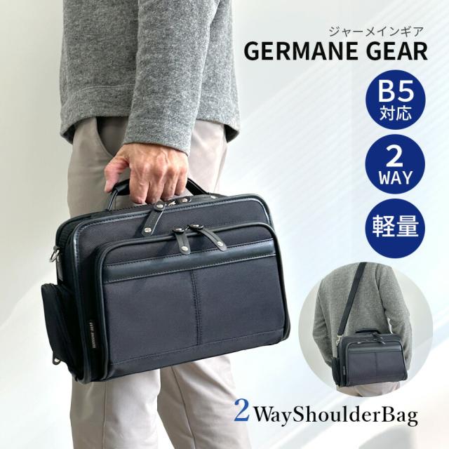 メンズ ショルダーバッグ 2way 斜めがけ B5 横型 軽量 大容量 ビジネスバッグ ブランド 33737 GERMANE GEAR ショルダー 肩掛け 手持ち 手提げ 多機能 通勤 出張 旅行 軽い 使いやすい 斜め掛け メンズバッグ シンプル おしゃれ おすすめ かっこいい 男性 黒 プレゼント