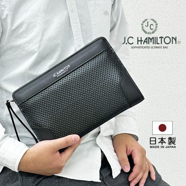 クラッチバッグ メンズ 小さめ 冠婚葬祭 結婚式 豊岡製鞄 セカンドバッグ 25961 J.C HAMILTON ジェイシーハミルトン 日本製 取り外し持ち手付き メンズポーチ 男性 おしゃれ シンプル フォーマル 黒 ブラック 紳士 誕生日 記念日 ギフト プレゼント かっこいい 人気