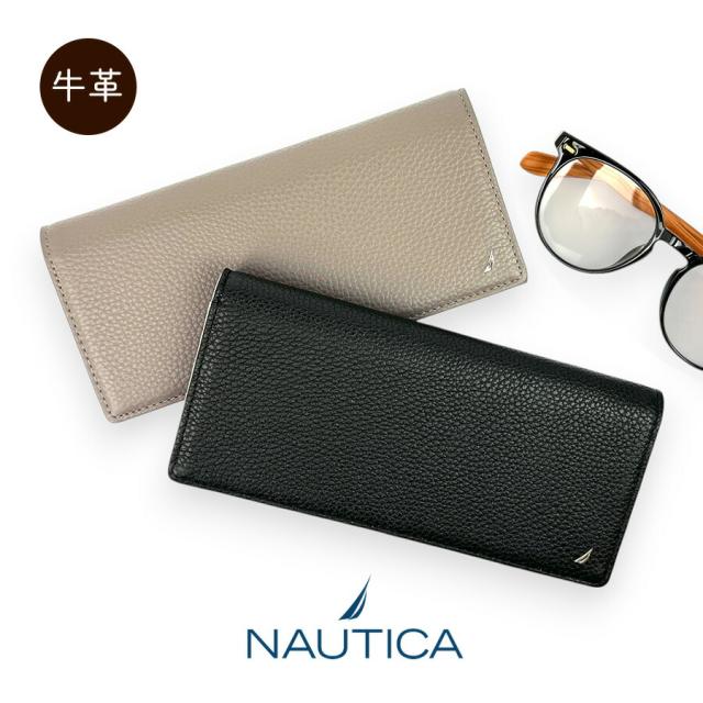 長財布 メンズ レディース かぶせ 本革 4nt0012 NAUTICA ノーティカ スピンメタル かぶせ長財布 ファスナー小銭入れ 束入れ フラップ ロングウォレット ブランド 牛革 シュリンクレザー 人気 プレゼント 紳士 婦人 上質 薄型 革 財布 大容量 男性 女性 旅行 買い物 お洒落