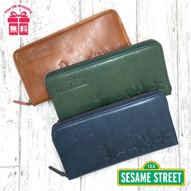 長財布 レディース 本革【sek-10】SESAMESTREET セサミストリート ラウンドファスナー長財布 リアルレザー 牛革 財布 サイフ ロングウォレット フルジップ ファスナー メンズ レディース 男性 女性 男女兼用 ビジネス 通勤 通学 旅行 修学旅行