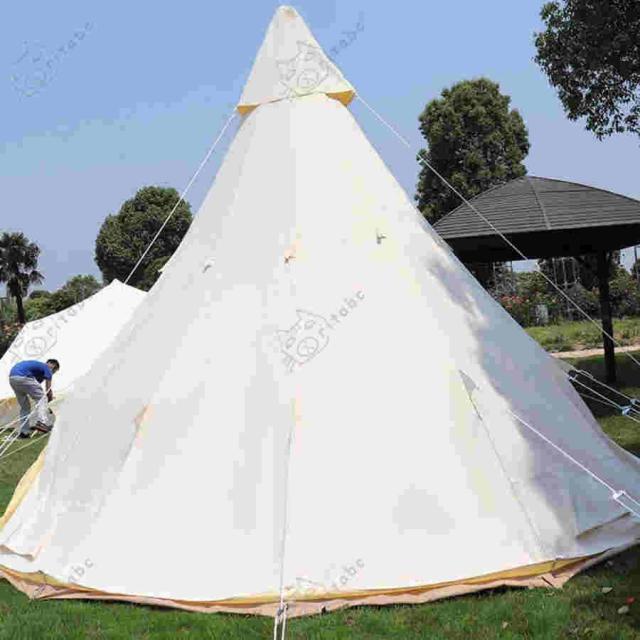 ワンポールテント コットンキャンバス TC素材 簡単設営4?8人用 防雪