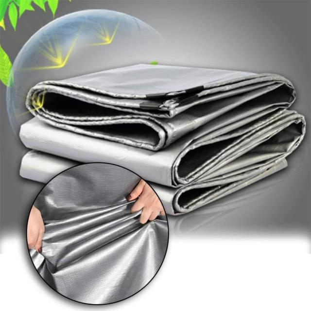 防水 UVシート タープ サンシェード サンシェードデポ 両面防水 耐候性 金属穴付き 引き裂き抵抗 キャンプテント用 ボート プールカバー (色 : Silver サイズ