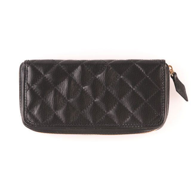 SHM LEATHER WALLET ロング ダイヤステッチ（ブラック） SHM