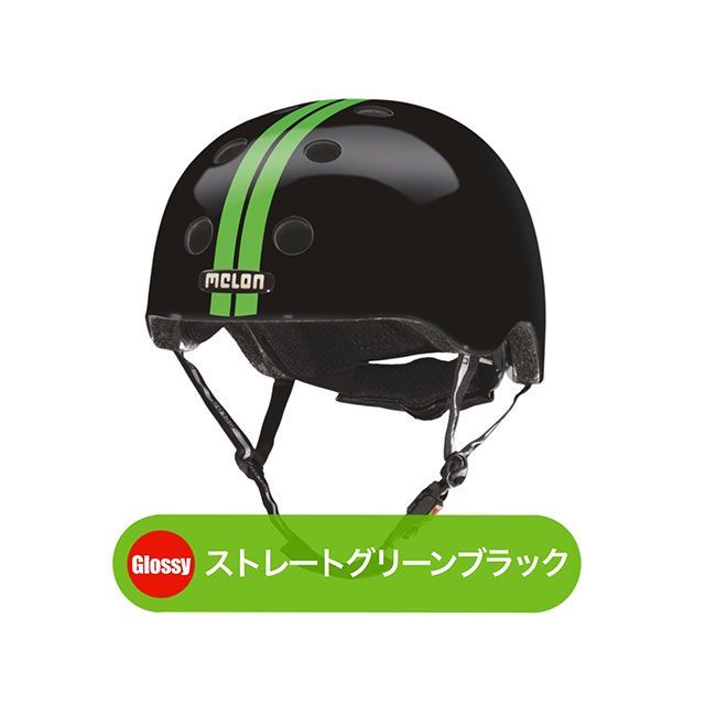 Melonhelmets（自転車） ストレートグリーンブラック サイズ XXS-S Melonhelmets