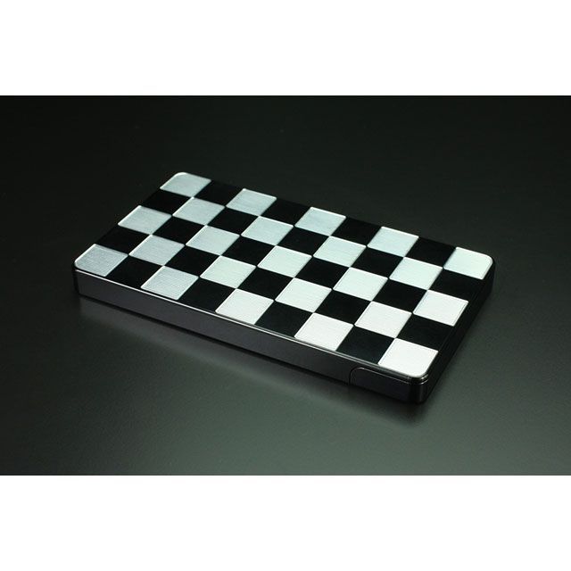 GILD design（mobile item） ジュラルミン削り出し名刺入れ 「市松」 ブラック&シルバー GILD design