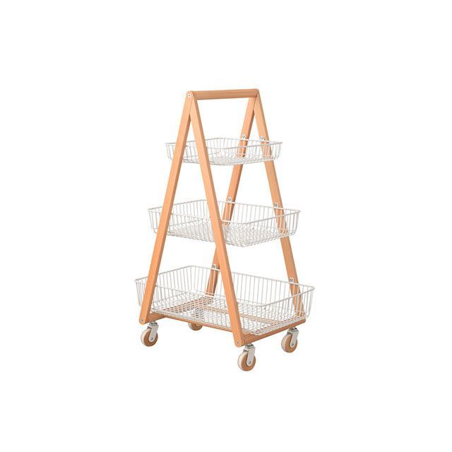 【メーカー直送】東谷 PW-54WH バスケットワゴン（ホワイト） Azumaya